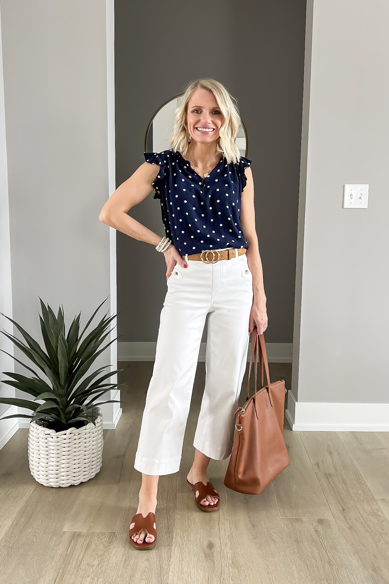 How to Wear White Cropped Wide-Leg Pants - Thrifty Wife Happy Life
