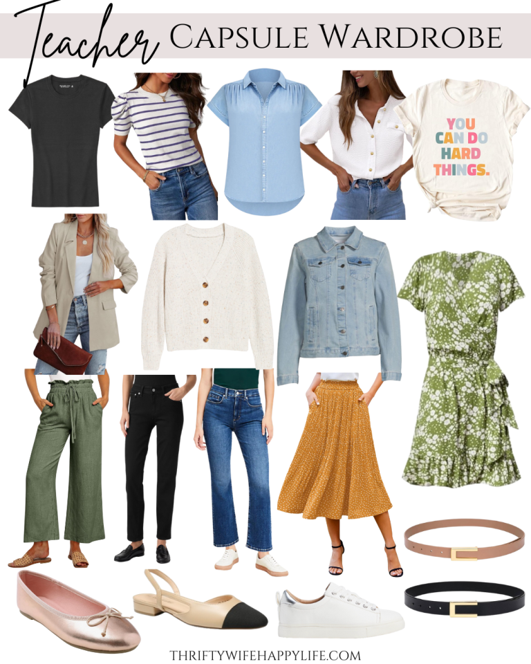 Affordable Fall Teacher Capsule Wardrobe 2024 - Thrifty Wife Happy Life