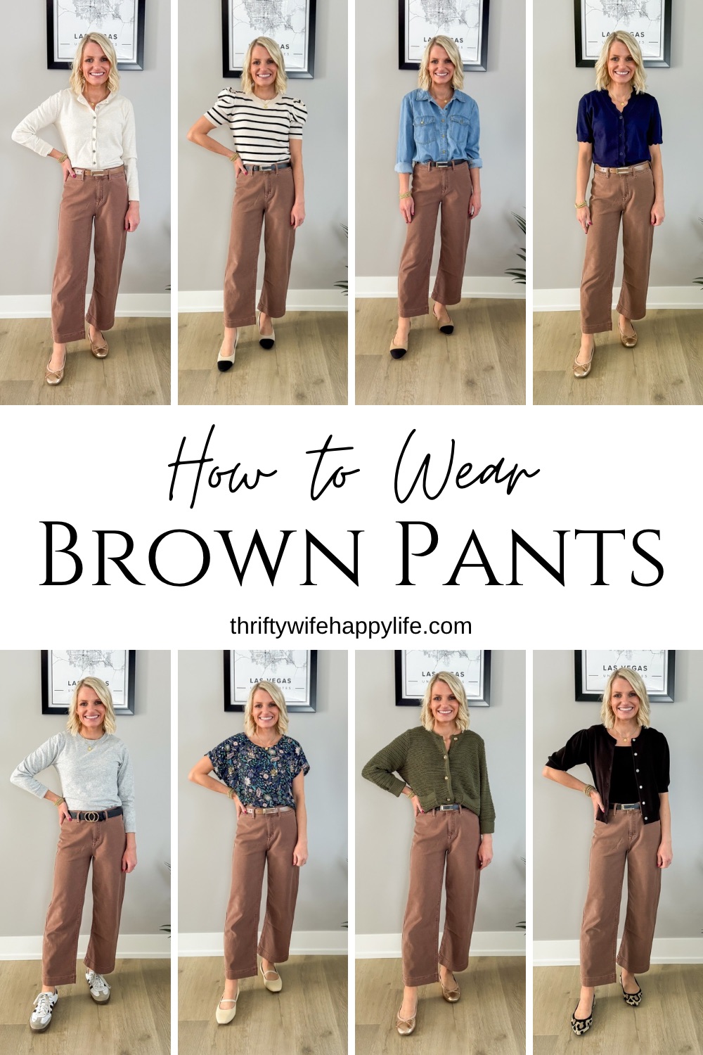 How to Wear Brown Pants - Thrifty Wife Happy Life